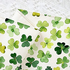 St. Patrick's Day Table Runner, Spring Green Shamrock Table Runners for Kitchen Dining Coffee or Indoor and Outdoor Home Parties Decor 13 x 72 Inches