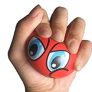DOPHYRANIX Angry Funny Face Squeeze Stress Balls Fun Stress Relief Toys Therapeutic Educational Balls Bulk 1 Dozen 2.5" Stress Balls (12 Pieces)