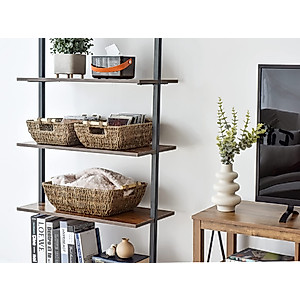 StorageWorks Hand-Woven Large Storage Baskets with Wooden Handles, Seagrass Wicker Baskets for Organizing, 2-Pack