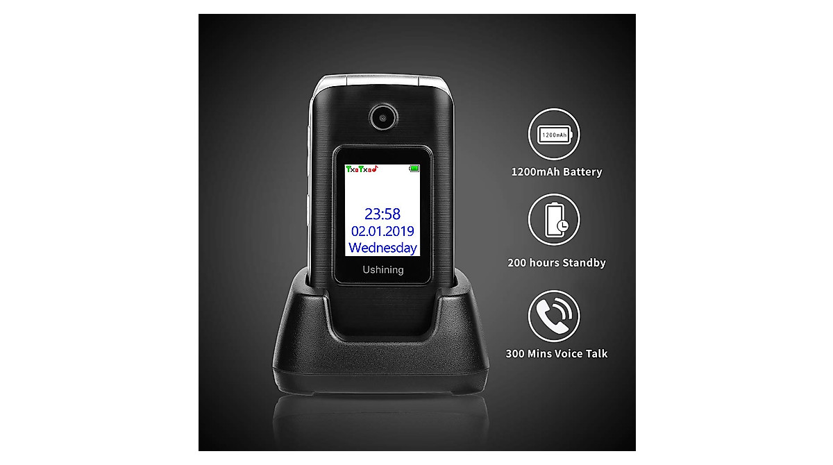 USHINING 4G Senior Flip Phone - Easy & Clear Calls