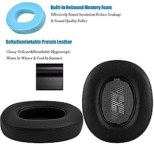 JULONGCR E55BT Earpads Replacement Ear Pads Cushion Cups Muffs Foam Pillow Parts Cover Compatible with JBL E55BT Over-Ear Headphones (Black)
