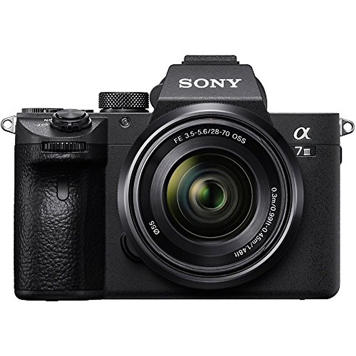 Sony ILCE-7M3K/B a7III Full Frame Mirrorless Interchangeable Lens Camera with 28-70mm Body Bundle with External Flash/Video Light, Sandisk 128GB Memory Card and Monopod