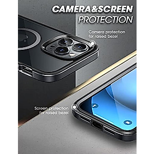 SUPCASE Unicorn Beetle EdgeMag Case for iPhone 14 Pro 6.1", Compatible with MagSafe Slim Frame Clear Protective Case with Built-in Screen Protector (Black)