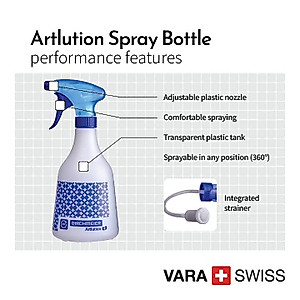 Consolidated Plastics Artlution 360-Degree Spray Bottle (16 oz) Swiss Made Cleaning Bottle with Durable & Powerful Trigger Pump, Spray in Any Direction