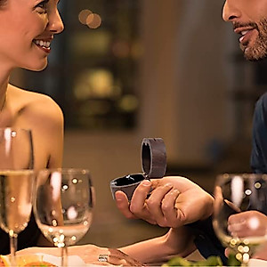 FunisFun Engagement Ring Box, Ring Bearer Box for Two Rings, Small Wooden Ring Box for Proposal/Wedding/Ceremony/Birthday/Gift, the Witness of Love (Walnut)