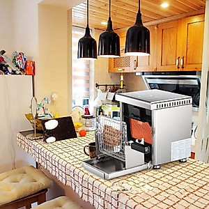 R.W.FLAME Infrared Propane Gas Grill Tabletop, Stainless Steel Small Barbecue Grill, Compact BBQ Grill with Probe, Foldable Dustproof Panel, Grilling Basket, Temperature Control,Less Smoke