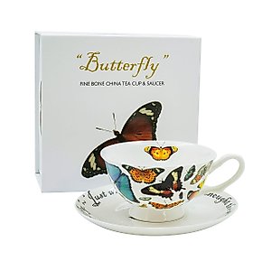 Tea Cups London Cup & Saucer Butterfly, 210 ml (7 fl oz)