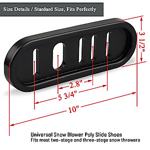 HUSWELL 490-241-0010 Snowblower Slide Shoes Skid Shoe (2 Pack) with Mounting Hardware for Universal MTD Snow Thrower