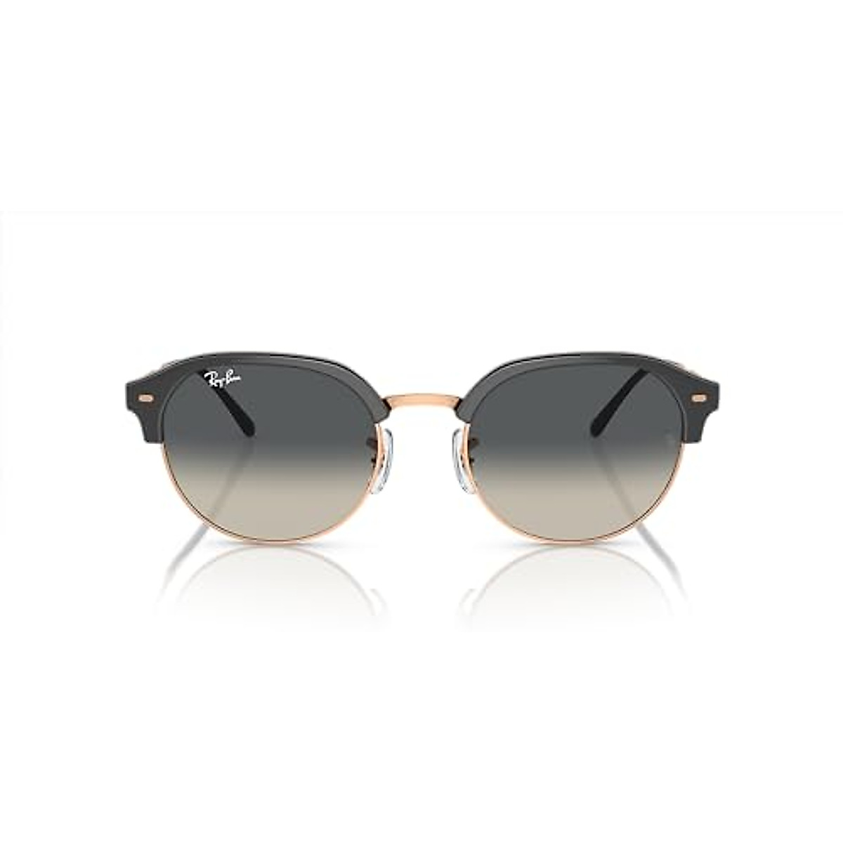 Ray-Ban RB4429 Round Sunglasses, Dark Grey On Rose Gold/Grey Gradient, 53 mm