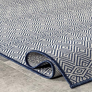 nuLOOM Paloma Abstract Geometric Indoor/Outdoor Area Rug, 4' x 6', Navy