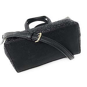 Kate Spade New York Ina Greta Court Glitter Crossbody Bag Top Handle Handbag (Black)