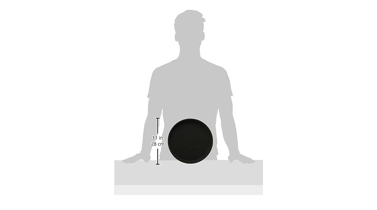 Winco Easy Hold Round Tray 11-Inch Black Non-Slip Service