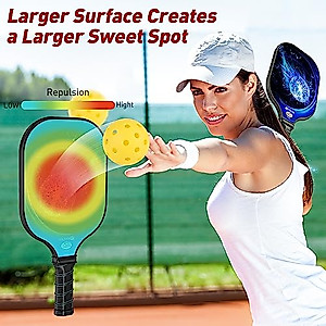 NATOLIKE Pickleball Paddles, USAPA Approved Lightweight Pickleball Paddles Set of 4, Fiberglass Surface & Polypropylene Core Pickleball Set, 4 Pickleball Rackets, 4 Balls, 4 Cooling Towels & Carry Bag