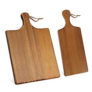 AIDEA Wood Cutting Board with Handle, Cheese Board Chartuterie Board，for Cutting and Serving 17"X11"bundle with 17"X6"(2 Pack)