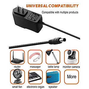 6V 2A Power Supply Adapter with 5.5x2.5mm DC Plug, AC 100-240V to DC 6V 2000mA Power Adapter UL Listed DC Power Supply Suitable for iTouchless Sensor Trash Cans, Router, 3.3ft