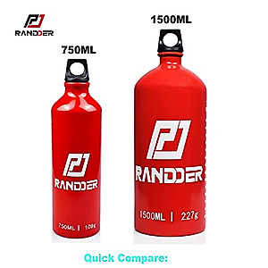 RANDDER Liquid Fuel Bottle 750ml (Upgrade Leakproof Cap 2.0) for Motorcycle, Camping and Emergencies (0.75 liter)