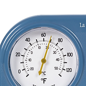 La Crosse 104-288BL-TBP Blue Analog Thermometer and Humidity Gauge