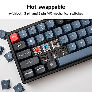 Keychron K6 Pro Wireless Custom Mechanical Keyboard, QMK/Launcher Programmable Macro, Hot-Swappable Keychron K Pro Red Switch, 65% Layout Aluminum RGB Backlit Office Keyboard for Mac Windows Linux