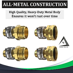 Heavy Duty Hose Repair Kit, 3/4 Inch Male Female Water Hose Repair End, Solid Metal Replacement Fittings, Fix Kit with Clamps Fit for 3/4" Gardening Hoses, Rust-Resistant Finish, Zero Leaks, 2 Pack