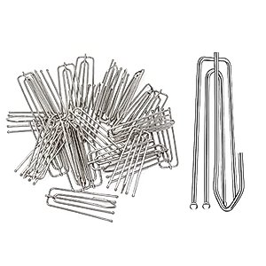 Mateda Stainless Steel Curtain Pleater Tape Hooks, 4 Prongs Pinch Pleat Hook ClipTraverse Pleater 4 End Hooks (60Pcs)