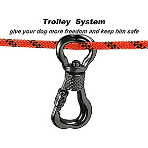 XiaZ Dog Tie Out Cable for Camping, 50ft Portable Overhead Trolley System for Dogs up to 200lbs，Dog Lead for Yard, Camping, Parks, Outdoor Events,5 min Set-up