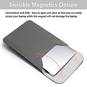 HYZUO 13 Inch Laptop Sleeve Compatible with MacBook Air M2 A2681 13.6" Display, MacBook Air 13 M1 2018-2022, MacBook Pro 13 M2 M1 2016-2022, Faux Suede Leather Case with Accessory Bag, Dark Gray