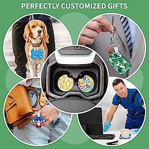 114Pcs Sublimation Blanks Products, Sublimation Blanks Set Including DIY Blank Makeup Bag, Keychain, Earring, Pillow Cover, Mouse Pad, Coaster, Garden Flag for Sublimation Transfer Heat Press Printing