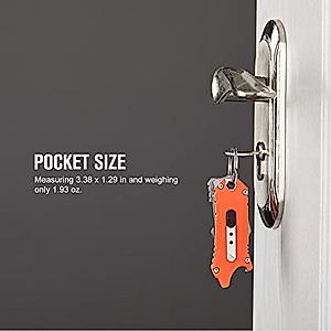 OKNIFE Otacle EDC Box Opener, Multifunctional Tool with Bottle Opener, Hex Wrench and 6.35 mm Slotted Screwdriver(Orange)