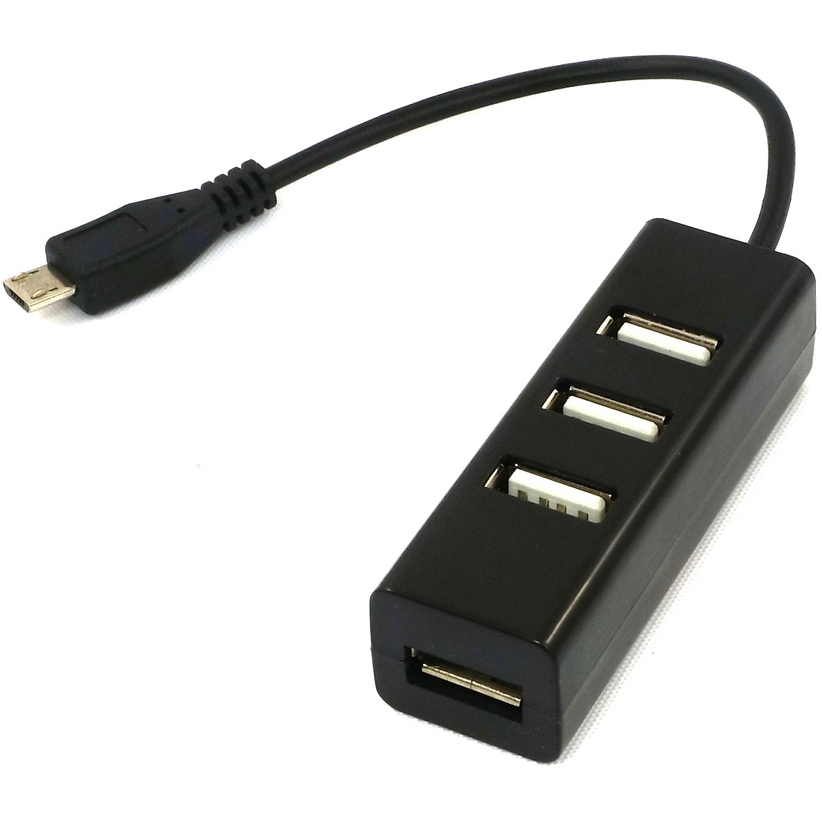 LoveRPi MicroUSB to USB 4 Port Black OTG Hub for Raspberry Pi Zero