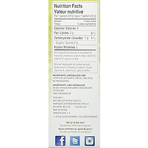 True Lime Water Enhancer, Bulk Dispenser Pack, 0 Calorie Drink Mix Packets, Sugar Free Flavoring Powder Made with Real Limes, 32 Count (Pack of 1)