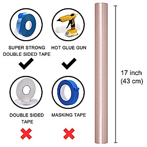 Flyhill Mini Wrapping Paper Roll-17inch X 198inch（23.4sqft -Solid Color with Rose Gold Brush Metallic Shine for Christmas,Birthday,Wedding,Baby Shower,Valentine's Day