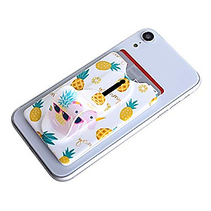 CHEAP SUNDAY Detachable Cell Phone Wallet Mobile Phone Kickstand Finger Grip Stand, Selfie and Hand-Free Wireless Charging Compatible for iPhone and Smartphones (Pineapple)