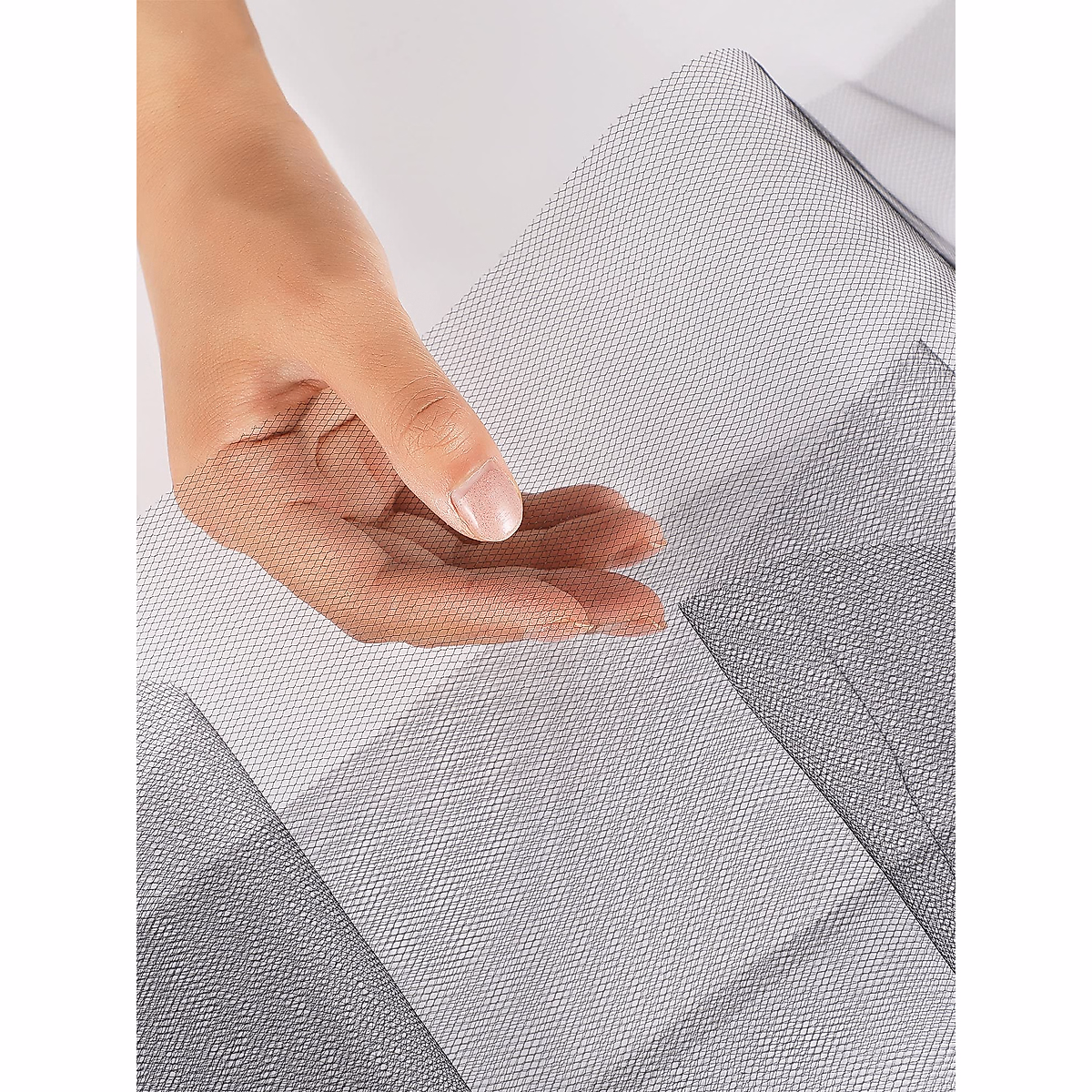 Halloween Tulle Fabric Roll 6 Inch x 100 Yards Tulle Ribbon 300 Ft Tulle Netting Fabric Spool DIY Decorative Tulle Roll for Halloween Decoration DIY Crafts Wedding Party Skirts Bows (Black)