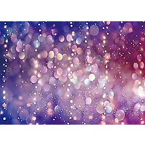 WR Purple Light Spots Backdrop Dreamy Glitter Dots Halos Photography Background Girl Birthday Party Baby Shower Decor Banner Video Photo Studio Props, 7x5FT(width 210cm x Height 150cm)