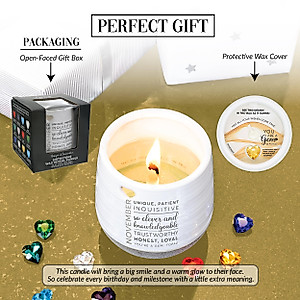 Pavilion GIft Company - November 11 oz Wax Reveal Candle, Natural Soy Wax Birthstone Candle, Jasmine Scented, Gemstone Candle with Crystal Inside, Birthday Gifts for Women, 1 Count