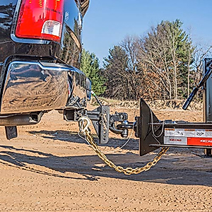 CURT 45908 Adjustable Pintle Hitch Combination, 2-1/2-Inch Receiver, 6-Inch Drop, 2-5/16-Inch Ball, 20,000 lbs, CARBIDE BLACK POWDER COAT