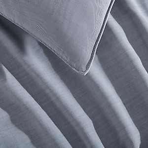 Calvin Klein - King Duvet Cover Set, Reversible Tencel Bedding with Matching Shams, Modern Home Decor (Slate Blue, King)