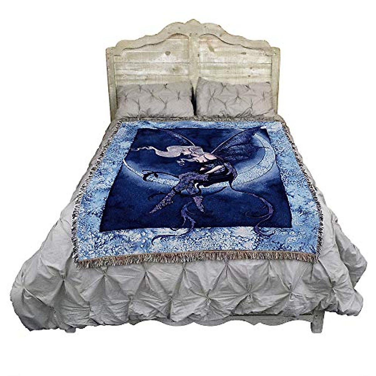 Pure Country Weavers Moonsprite Fairy Blanket by Amy Brown - Gift Fantasy Tapestry Throw Woven from Cotton - Made in The USA (72x54)