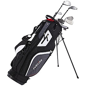 Top Line Men's Right Handed M5 Golf Club Set for Tall Men ( Height 6'1" - 6'4"), Includes Driver, Wood, Hybrid, 5, 6, 7, 8, 9, PW Stainless Irons with True Temper Shafts, Putter, Stand Bag & 3 HCs
