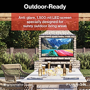Furrion Aurora 55-Inch Sun 4K UHD LED Smart Outdoor TV - Weatherproof Outdoor Television with HDR10, Anti-Glare, 1,500-Nit LED Screen, Impact-Resistant Screen, External Antenna for Sunny Outdoor Areas