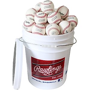 Rawlings | OFFICIAL LEAGUE Practice Baseballs | ROLB1X | Youth/14U | 6 Gallon Bucket | 30 Count