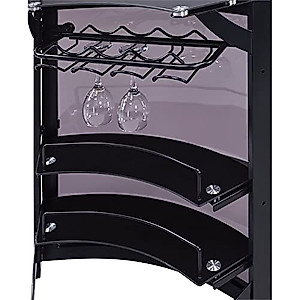 Coaster Furniture Modern Contemporary 3pc Curved Home Bar 61.75" Black ‎182135-S3