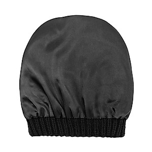 Durio Satin Lined Beanie Winter Warm Satin Lined Beanie for Women Cable Knit Beanies Women Thick Winter Hat for Womens Beanies Black One Size