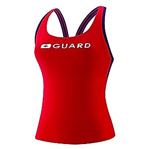 Speedo Women's Guard Swimsuit Tankini Top Endurance , Us Red, Large