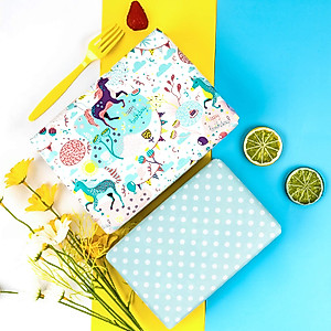 WRAPAHOLIC Jumbo Reversible Unicorn Wrapping Paper - Jumbo Roll - 24 Inch x 65.5 Feet - Girls Birthday Wrapping Paper for Kids Girls Birthday, Baby Shower