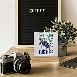 Sea Turtle Decor,Sea Turtle Gifts,Turtle Table Wood Plaque Sign,Turtle Decorations for Home,Sea Lovers Turtles Lovers Girls Gifts