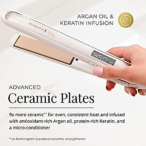 REMINGTON Shine Therapy Argan Oil & Keratin Infused 1 Inch Hair Straightener/Flat Iron