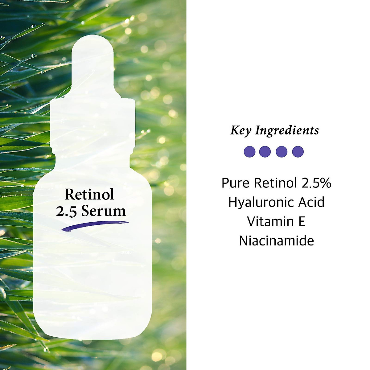 Retinol 2.5% Solution Facial Serum with Vitamin E - Facial Crepe Erase, Age Spot Remover, High Strength Solution for Face without a Prescription, 1 Fl Oz (30ml)