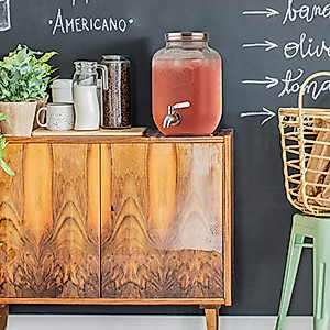 2 Gallon Glass Beverage Dispenser with Metal Spigot - Yorkshire Mason Jar Glassware with Wide Mouth Metal Lid - Great for Sun Tea, Iced Tea, Kombucha Fermenting, Juice, Beer, Wine and Liquor