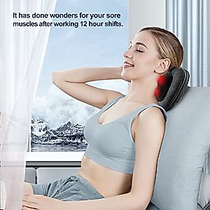 VIKTOR JURGEN Back Massager, Neck Massager with Heat, Massage Pillow Gifts for Men & Women, Electric Shiatsu Back Massager, Deep Kneading Shoulder Massager for Full Body Muscle,Massage at Home, Car
